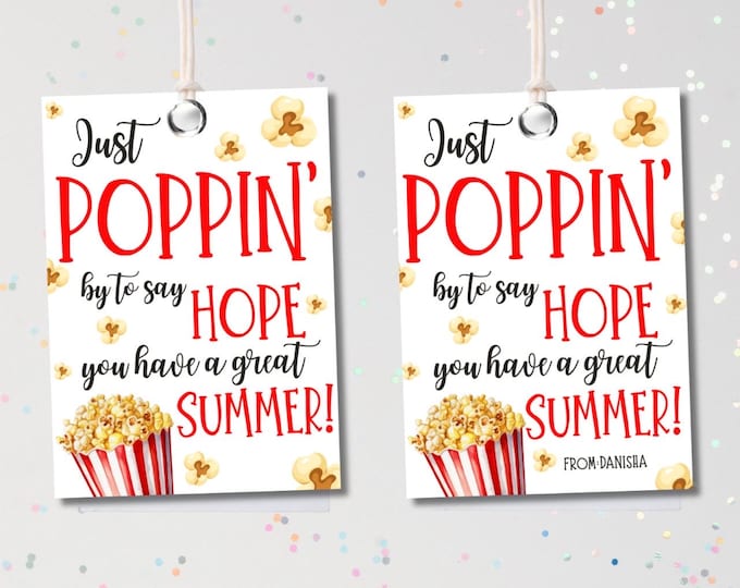 Editable End of Year Gift Tag , Poppin Summer Tag , End of Year Gift ...