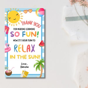 Editable Hope You Have a Great Summer Tag Teacher Appreciation Tags End ...