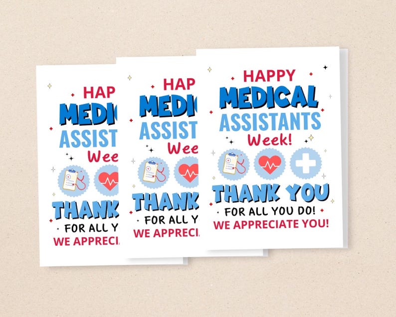 Medical Assistant Appreciation Week Gift Cards - Printable 5x7 Card ...