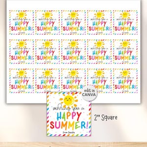 Happy Summer Tag Printable Wishing You a Happy Summer Gift Tag for ...