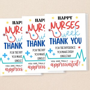 Nurses Week Card, Printable Nurse Card for Nurse Appreciation Gift ...