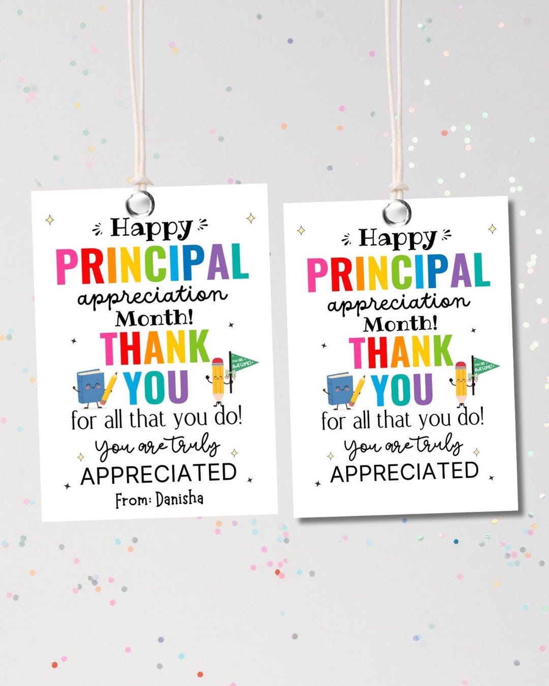 Principal Appreciation Gift Tag: Printable Thank You Card (PDF Download ...