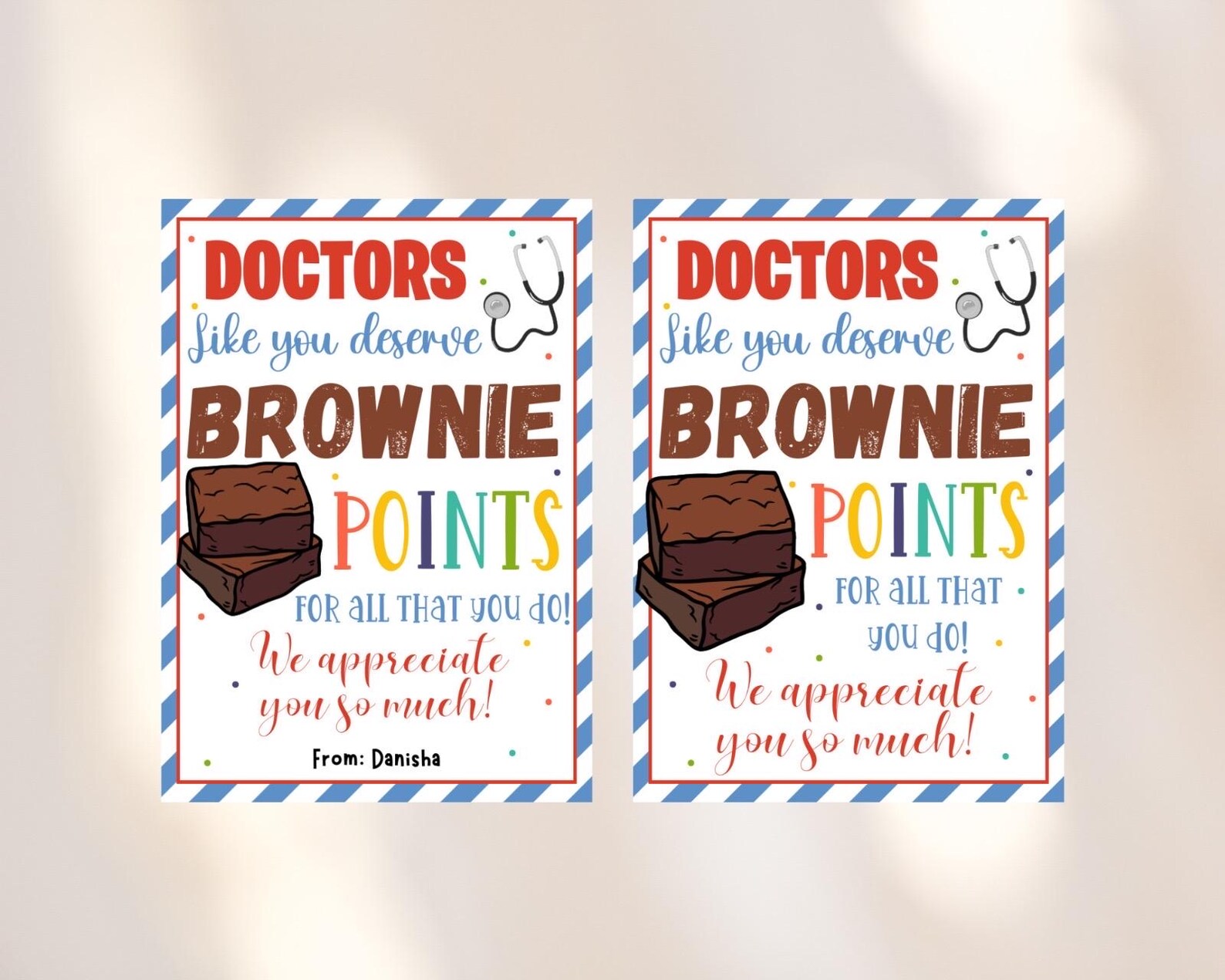 Doctor's Day Gift Tags: Editable Thank You Printable (PDF) - Etsy