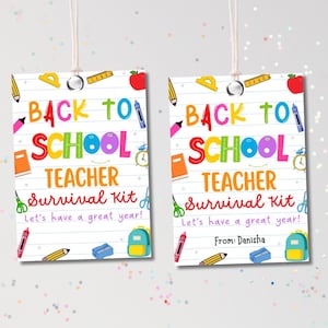 Back to School Survival Kit Tag Printable Emergency 1st Day of School ...