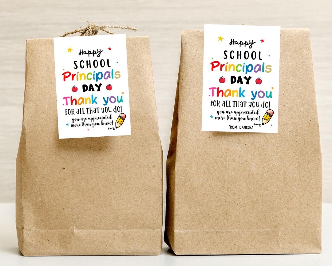 Printable Principal Appreciation Tag: Thank You Gift (PDF) - Etsy