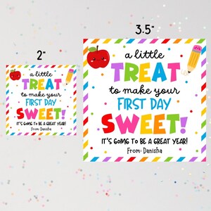 A Little Treat to Make the First Day Sweet Gift Tag, First Day of ...