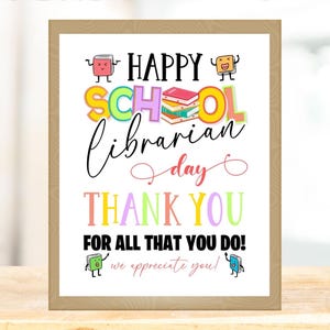 Librarian Appreciation Poster: School Librarian Day Gift (digital ...