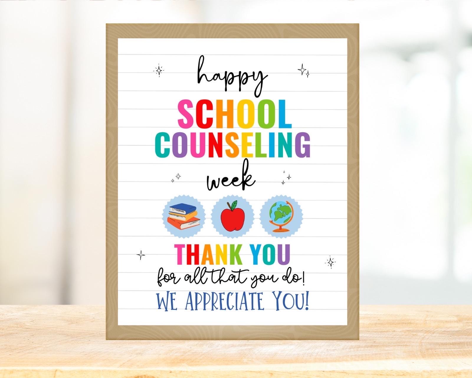 School Counselor Appreciation Sign: Thank You Gift (digital Download ...