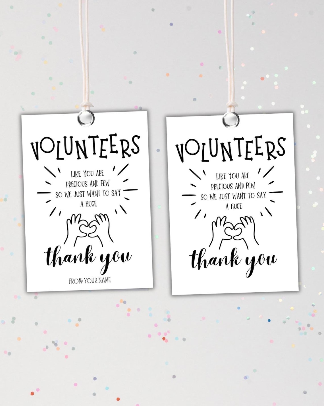 Volunteer Thank You Gift Tag Printable (PDF) - Etsy