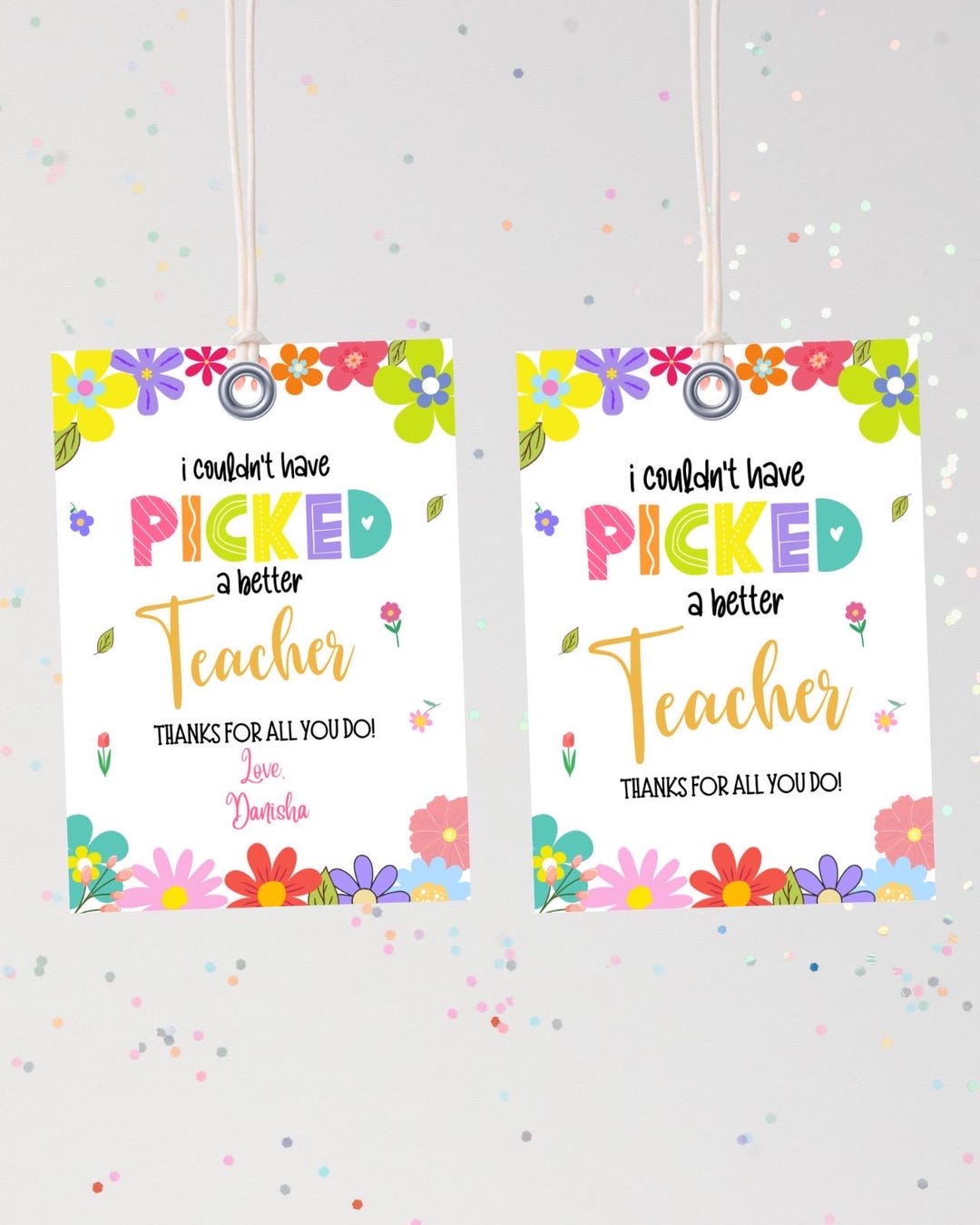 Editable Teacher Appreciation Gift Tag: Floral End of Year Tag (PDF) - Etsy