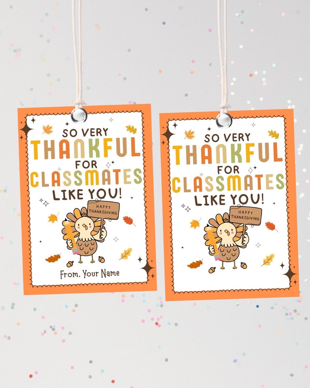 Kids Thanksgiving Gift Tag, Class Thanksgiving Favors Tags, Friends ...