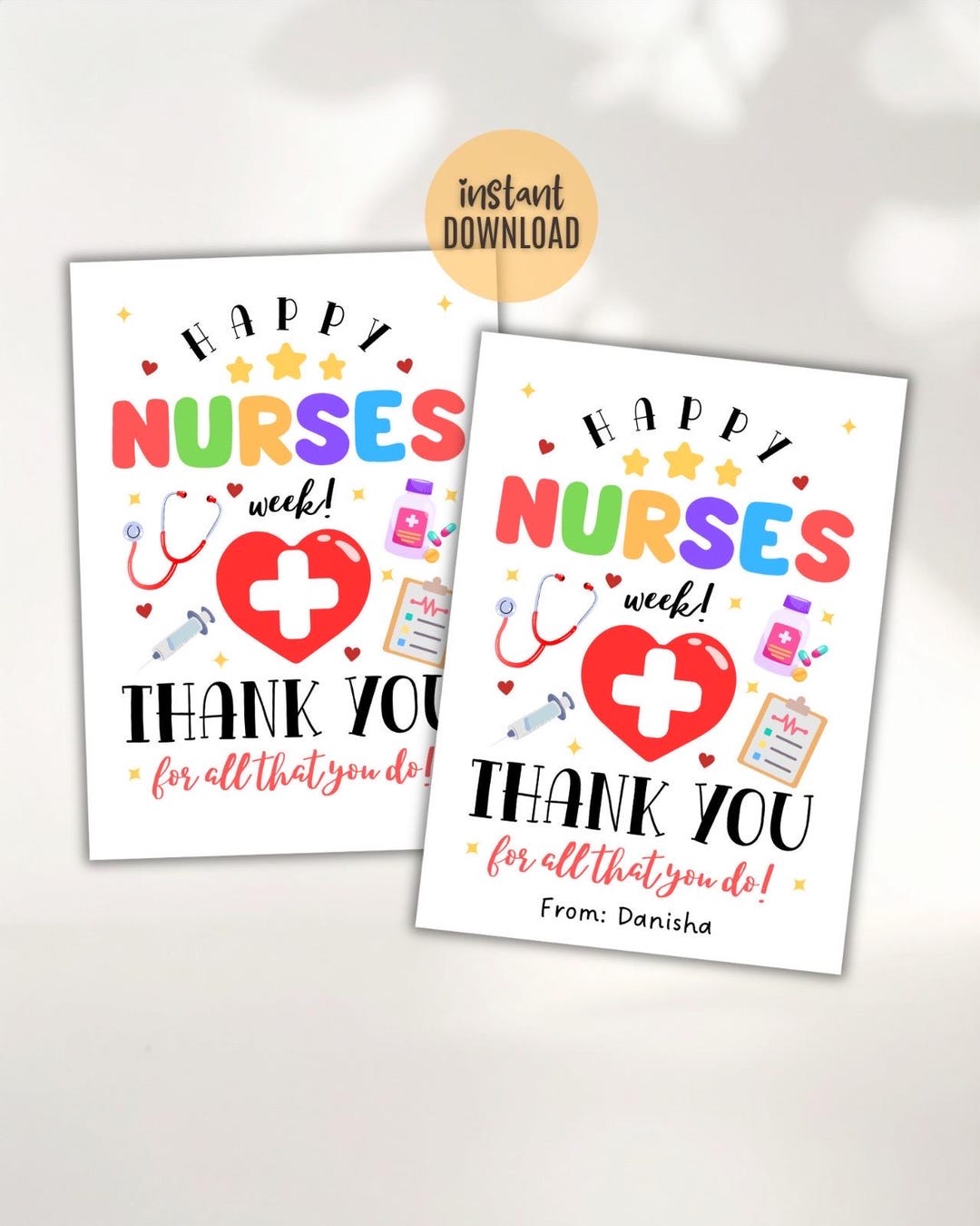NURSE Appreciation Gift Tag Happy Nurses Week Gift Tags Printable Nurse ...