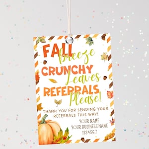 Fall Referral Pop by Tag: Printable Marketing Template (digital ...