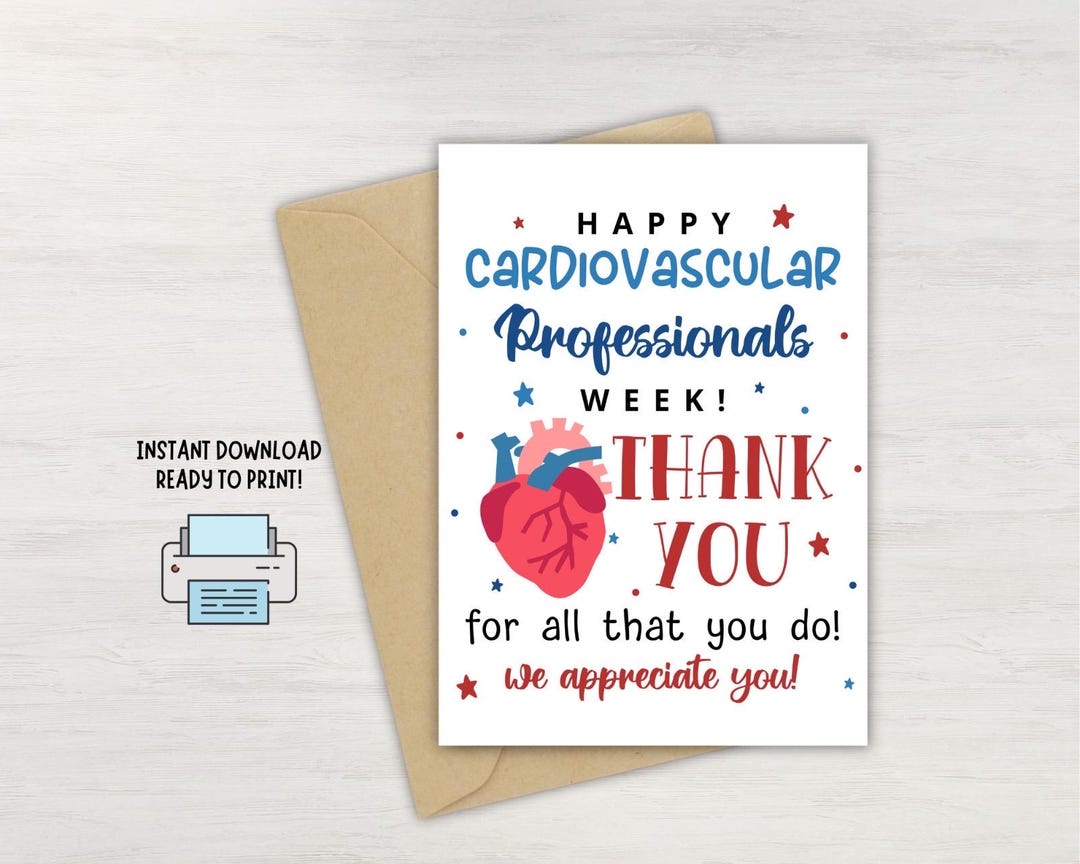 Cardiovascular Professionals Week Gift, Printable Cardiovascular Week ...