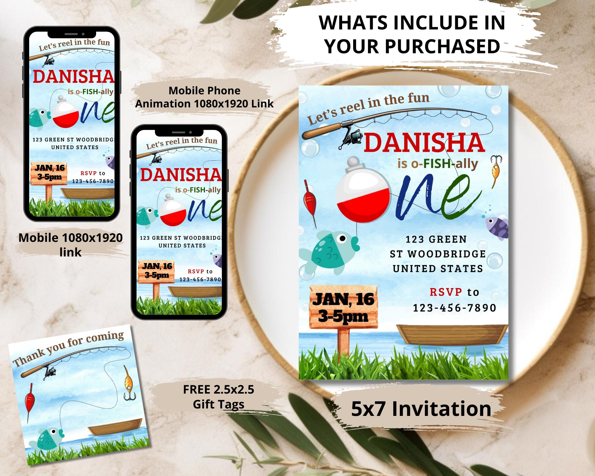 Editable Fishing Invitation, Fishing Birthday Invitation, Fish ...