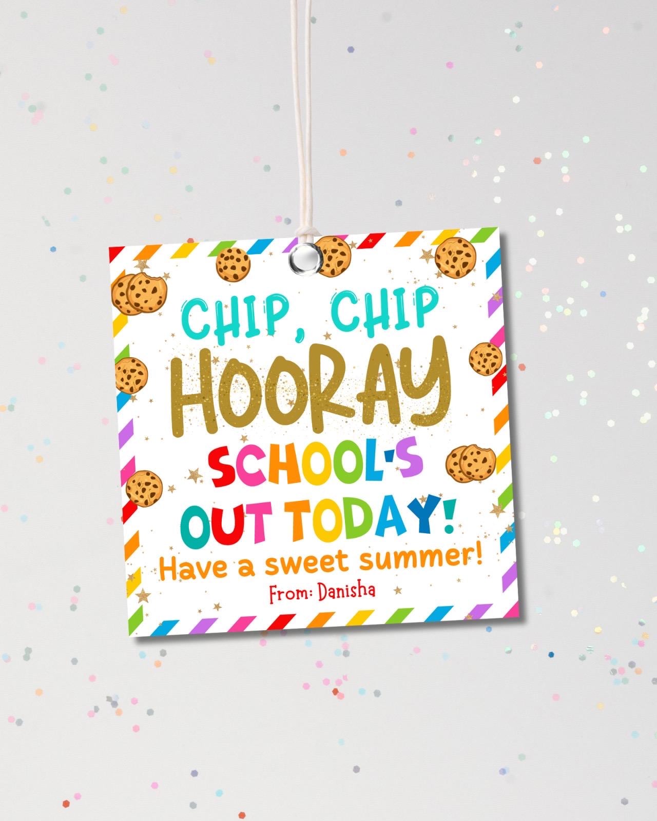 End of School Year Cookie Gift Tag: Editable Template (digital Download ...