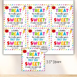 A Little Treat to Make the First Day Sweet Gift Tag, First Day of ...