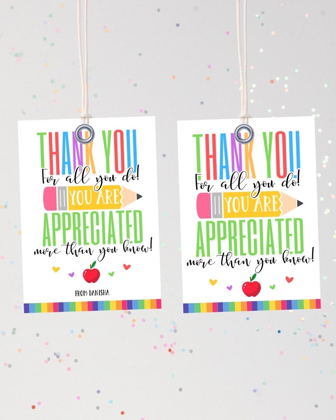 Teacher Appreciation Gift Tags: Printable Thank You Tags (PDF) - Etsy