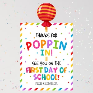 Back to School Lollipop Tag Printable, Thanks for Popping In, Meet the ...