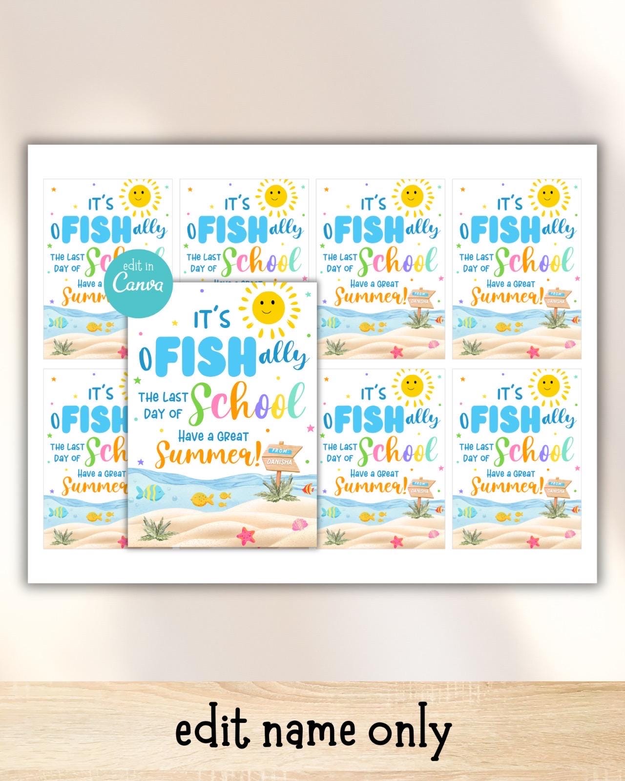 It's O-fish-ally Summer Last Day of School Tags Candy Tag for Students ...
