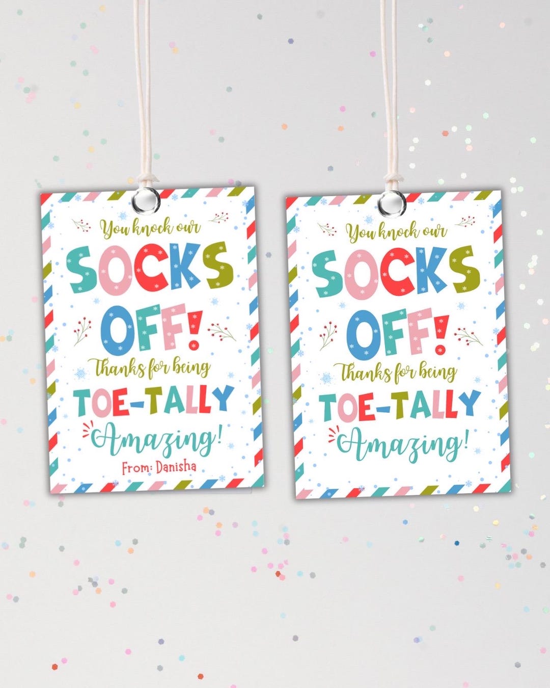 Sock Gift Tags Staff Toe-tally Amazing Teacher Staff Nurse Employee ...