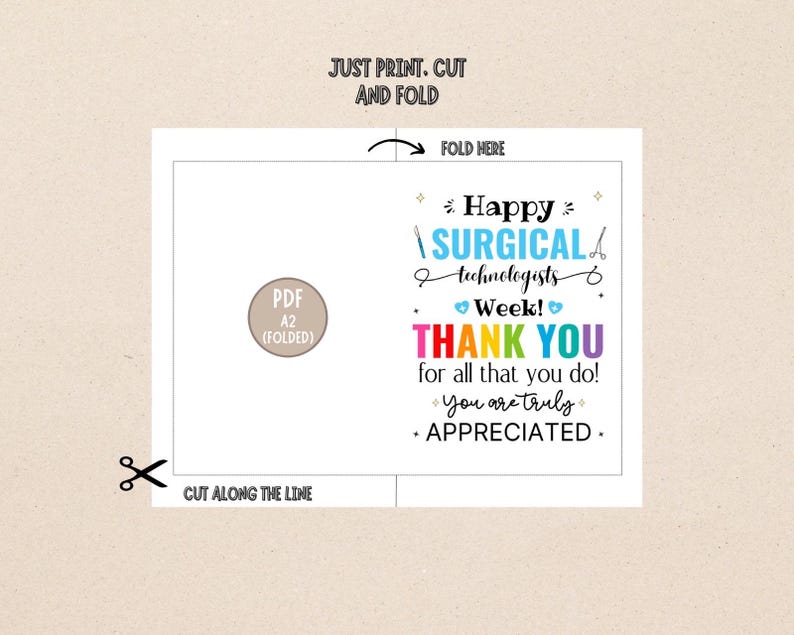 Surgical Tech Week Card: Printable Appreciation Gift (PDF) - Etsy