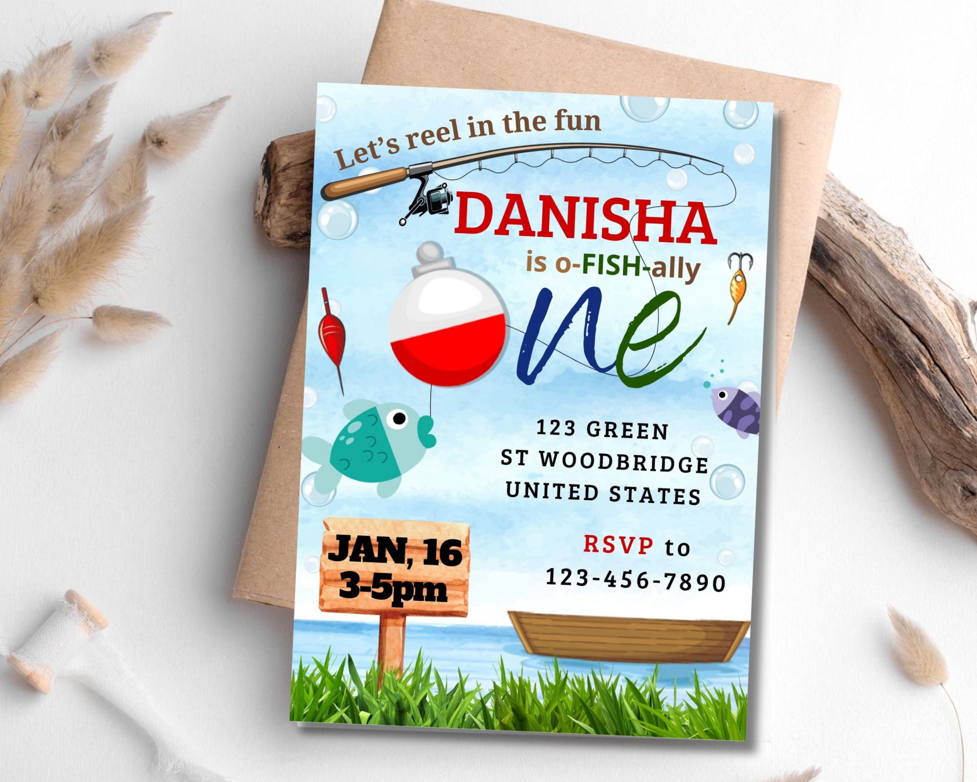 Editable Fishing Invitation, Fishing Birthday Invitation, Fish ...