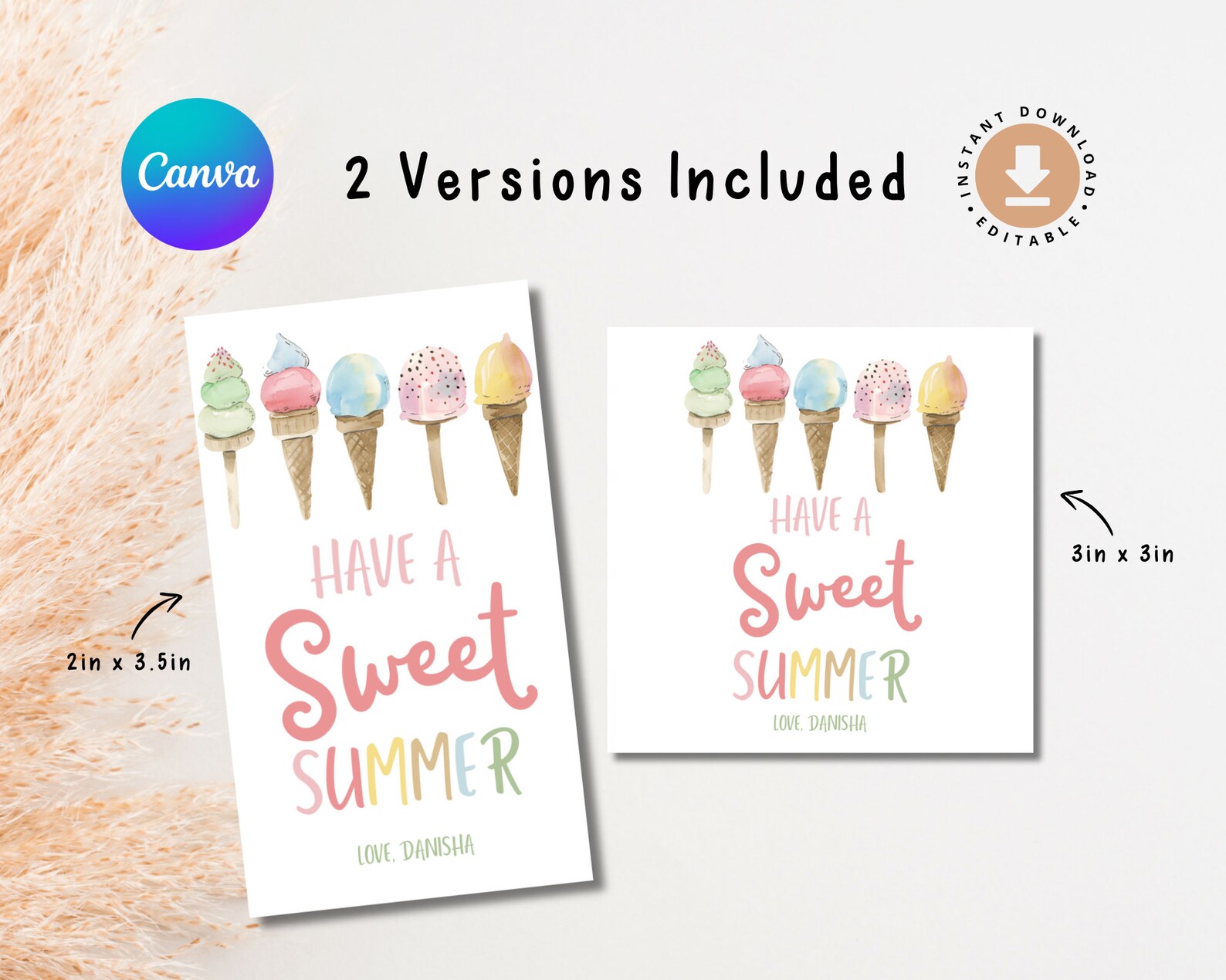 Have A Sweet Summer Tag, Printable Gift Summer Favor Tag, Last Day of ...