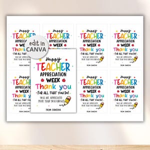 Teacher Appreciation Gift Tags, Thank You Teacher Gift Tag Teacher ...