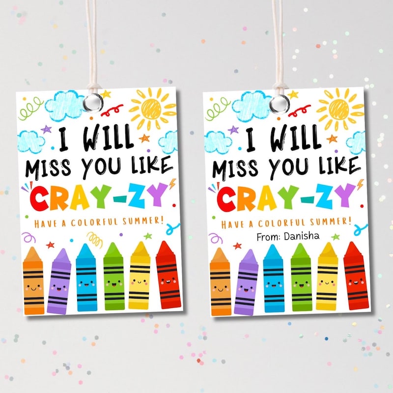 End of Year Crayon Card - Etsy