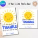 Teacher Appreciation Gift Tag, Summer Sun Gift Tag, Sunshine Thank You ...