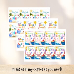 BUCKETS of FUN Tag, Editable End of School Year Gift Tag, End of Year ...