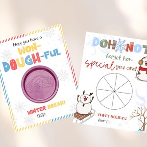 Holiday Play Dough Card Printable, Play Dough Holder, Classroom Favor ...