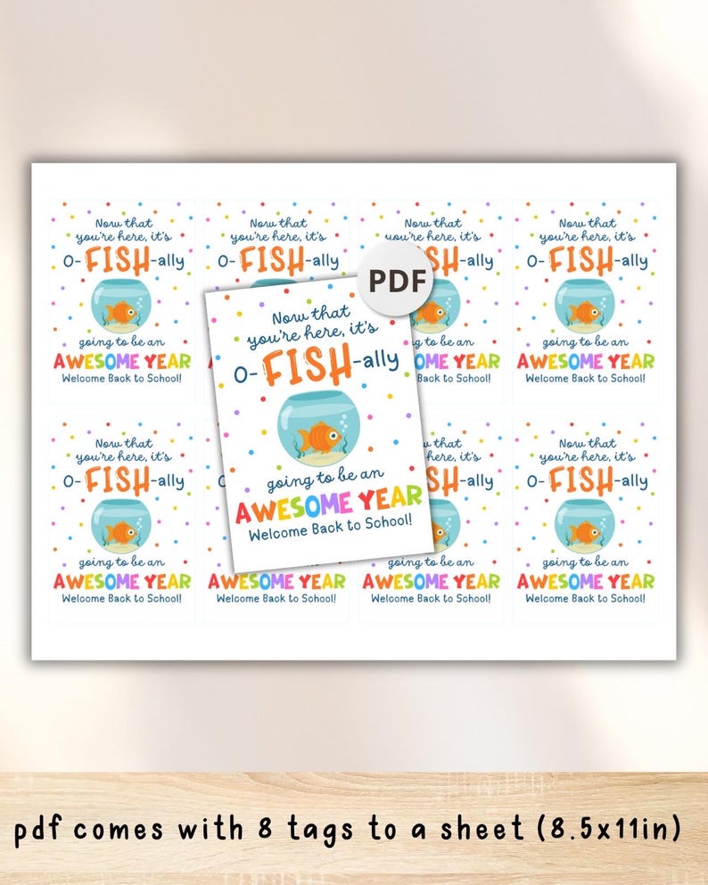 Back to School Fish Gift Tag Template, Printable O-fishally A Great ...