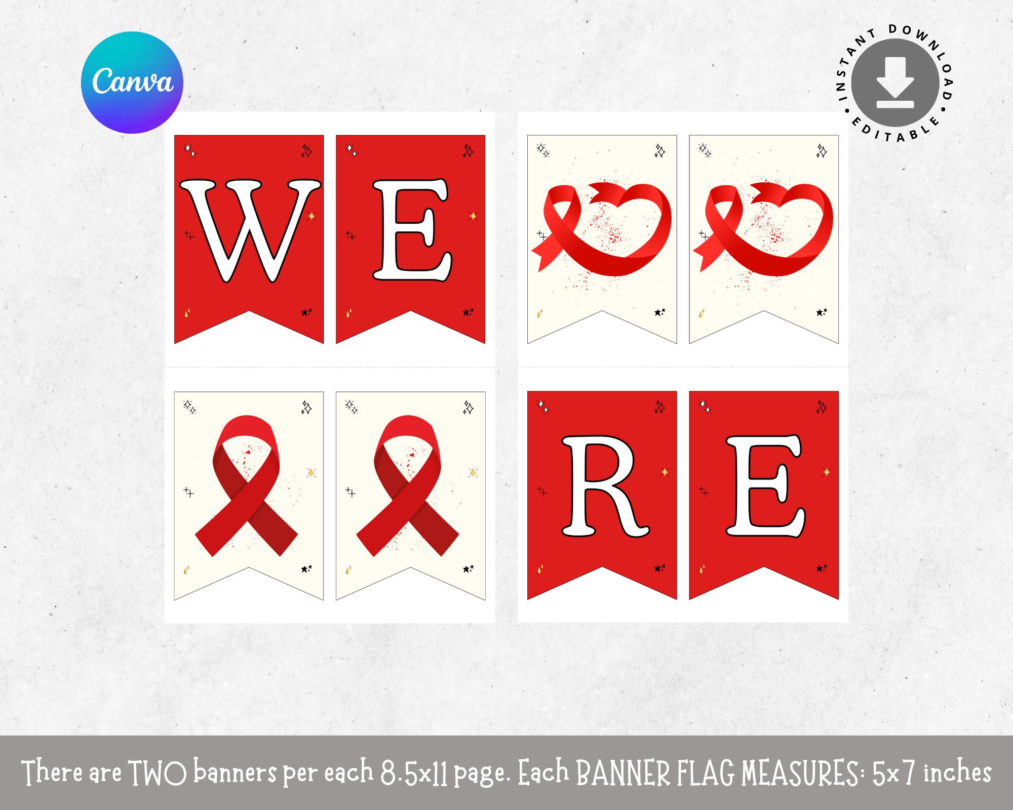 Red Ribbon Week Banner Printable, Red Ribbon Week Bulletin Board Decor ...