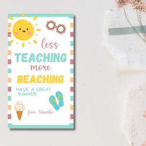 Summer Teacher Appreciation Gift Tag Template, Printable Your Turn to ...