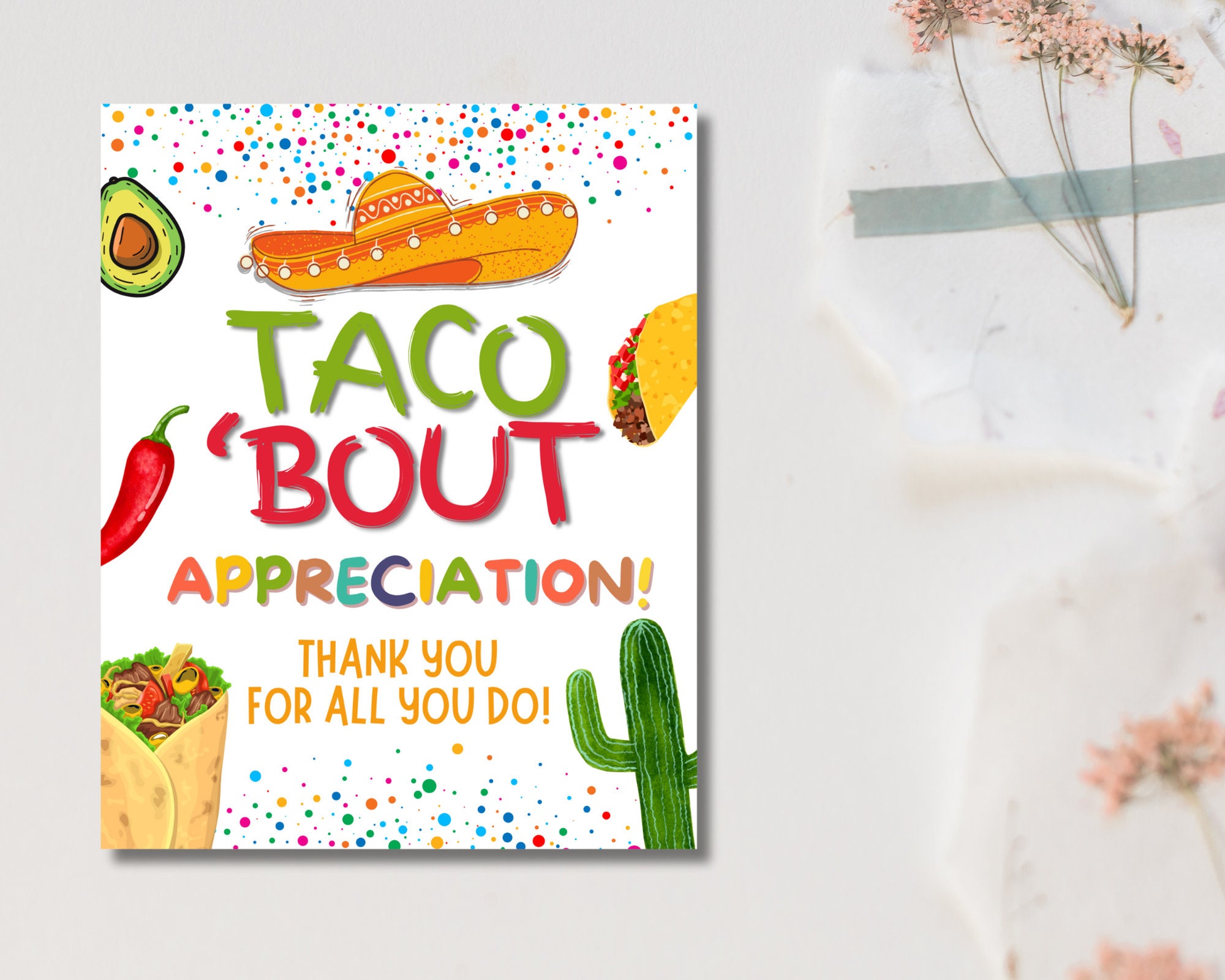 Taco Appreciation Sign, Taco About Teacher Staff Appreciation Sign ...