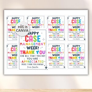 Happy Case Management Week Gift Tags Printable, Case Management Week ...