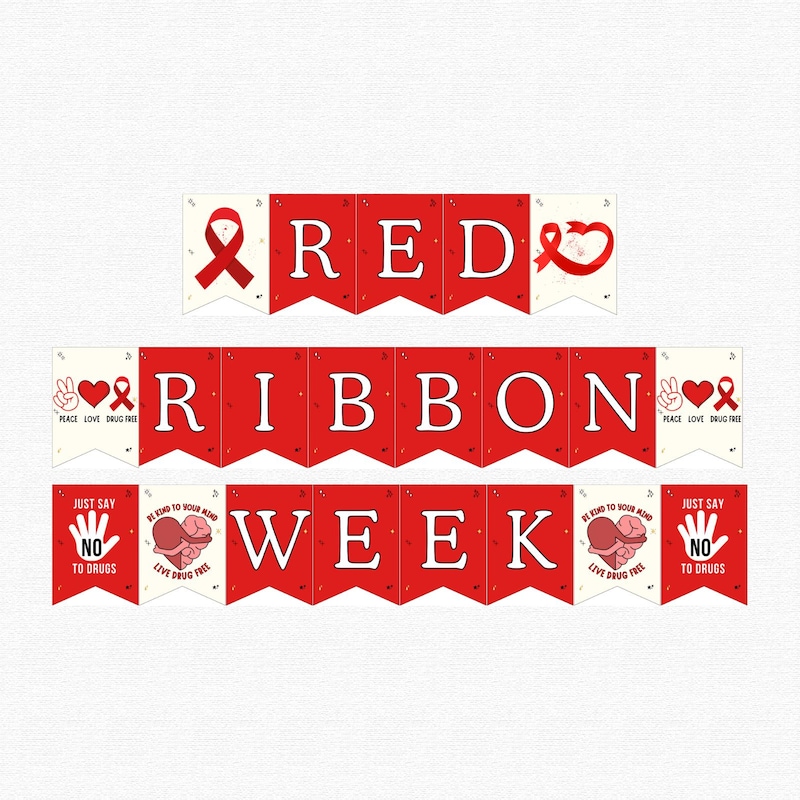 Red Ribbon Week Poster - Etsy