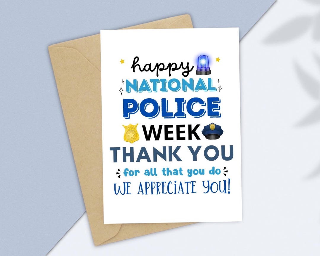 Police Week Card Printable, National Police Officers Week Gift, Police ...