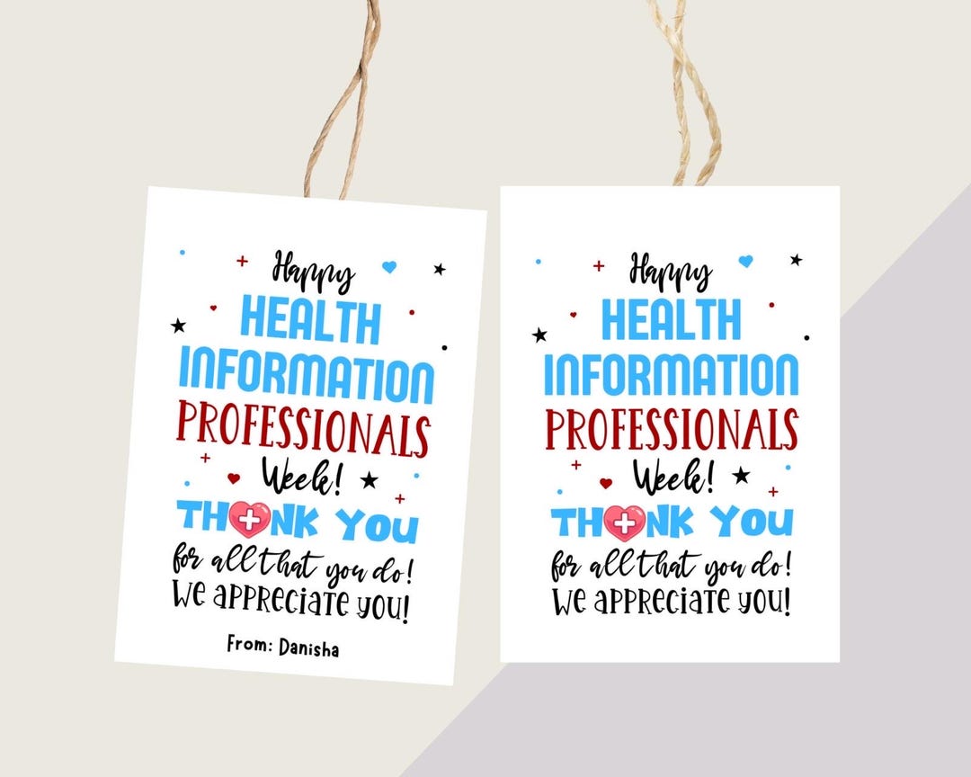 Health Information Professionals Week Tag Printable Health Information ...