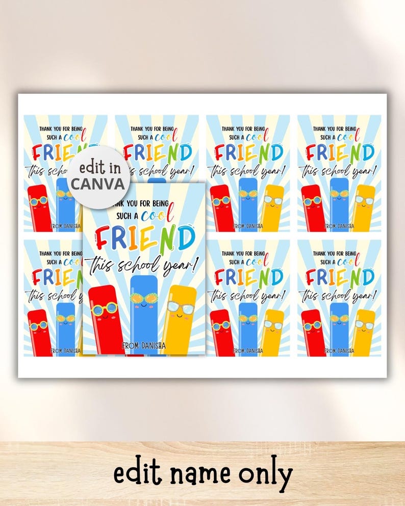 Freeze Pop Ice Popsicle Gift Tags Cool Friend End of School Year Gifts ...
