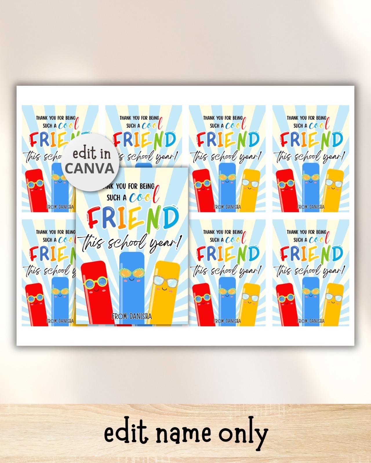 Freeze Pop Ice Popsicle Gift Tags Cool Friend End of School Year Gifts ...