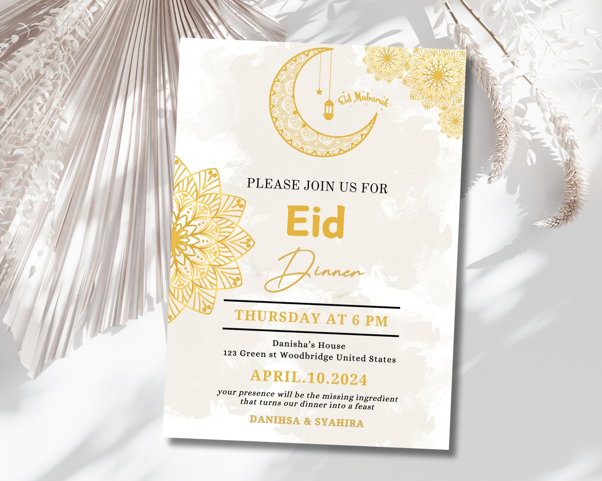 Editable Eid Mubarak Invitation,iftar Invitation,eid Dinner Party ...