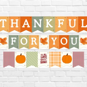 Printable Thanksgiving Banner, Thankful Banner, Colorful Thanksgiving ...