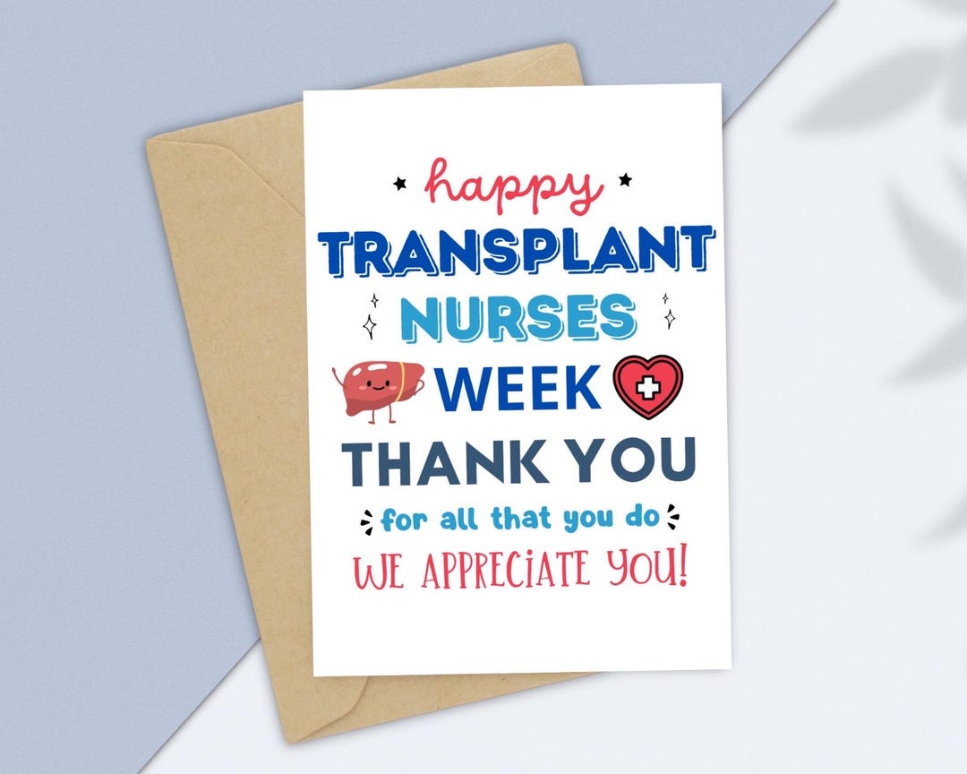 Transplant Nurse Gift, Printable Transplant Nurses Week Sign, Thank You ...