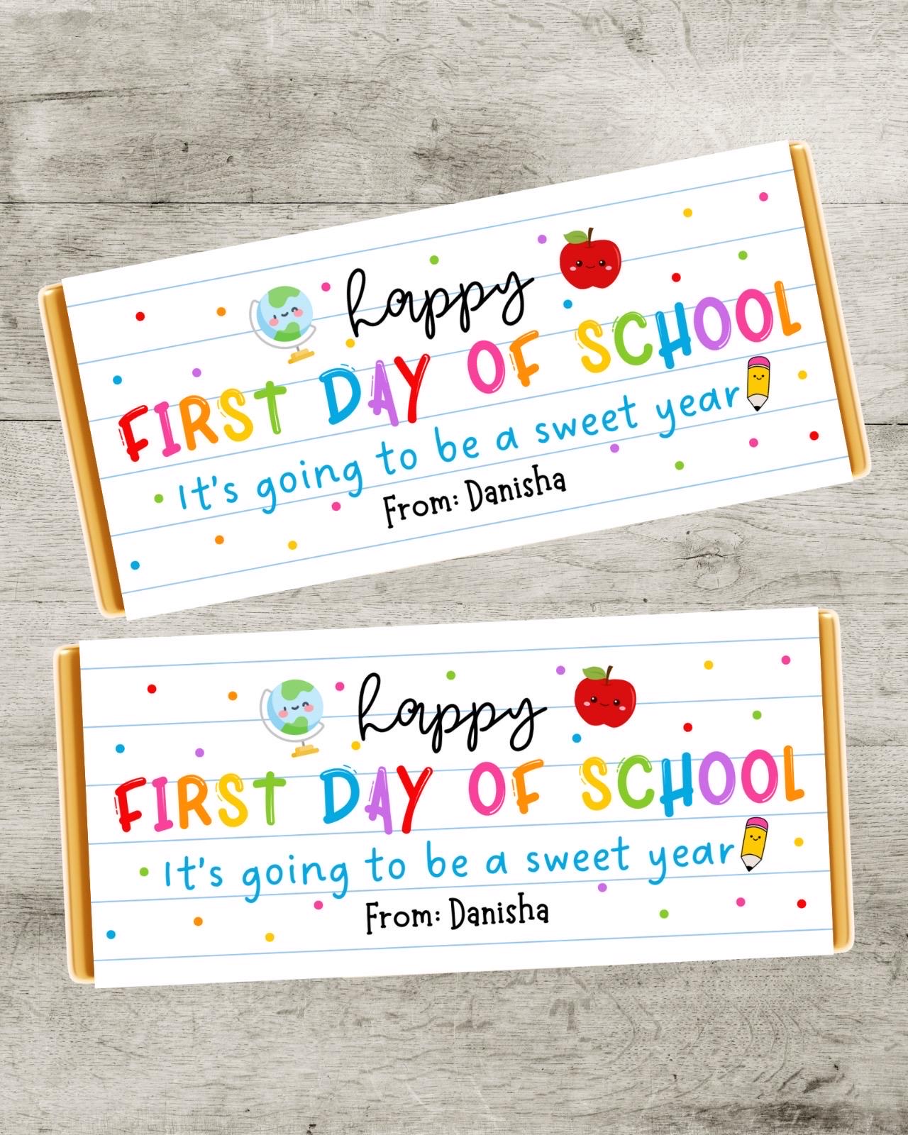 Back to School Chocolate Bar Wrapper: Teacher/student Gift (digital ...