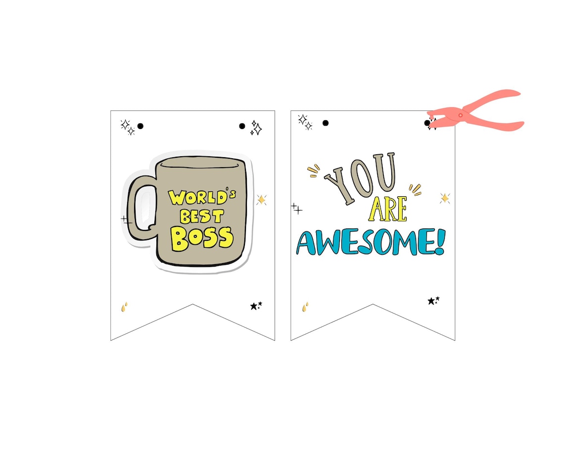 Boss's Day Banner Boss' Day Sign Printable Bosses Day Decorations Boss ...