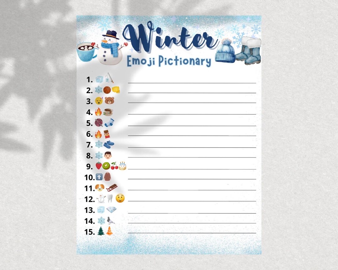 Winter Emoji Game, Printable Winter Games, Fun Winter Activities for ...