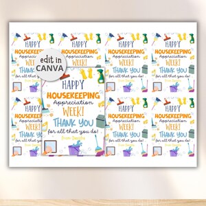 Housekeeping Appreciation Gift Tags: Editable Thank You Printable ...